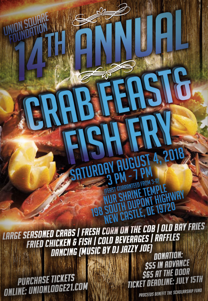 Annual Crab Feast & Fish Fry – Union Lodge 21 PHA F&AM